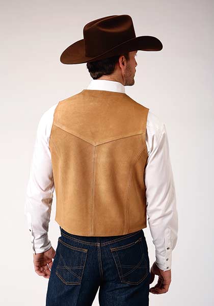 Roper Cow Suede Leather Western Vest - Brown - Big Sizes - Men's ...