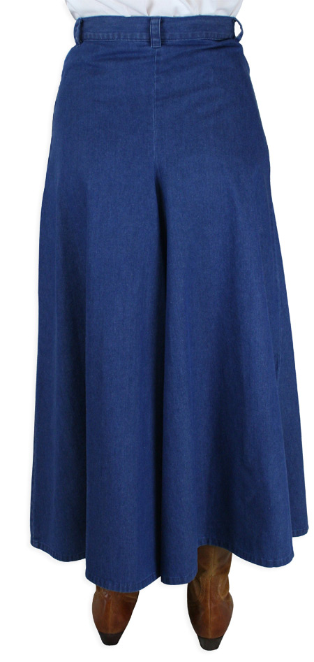 Frontier Classics Split Riding Skirt - Denim - Ladies' Old West Skirts ...