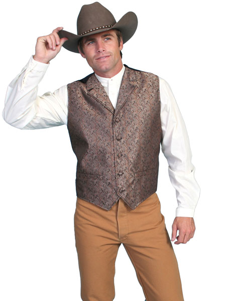 Scully Paisley Vest – Brown - Men's Old West Vests and Jackets | Spur ...