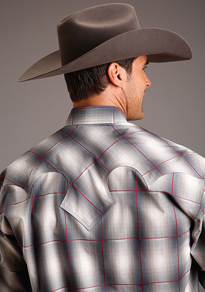 Stetson Ombre Plaid Long Sleeve Snap Front Western Shirt, - Men's Western Shirts | Spur Western Wear