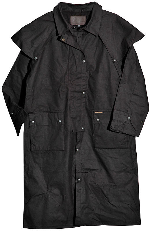 Outback Trading Co Men's Snowy River Black Oilskin Duster