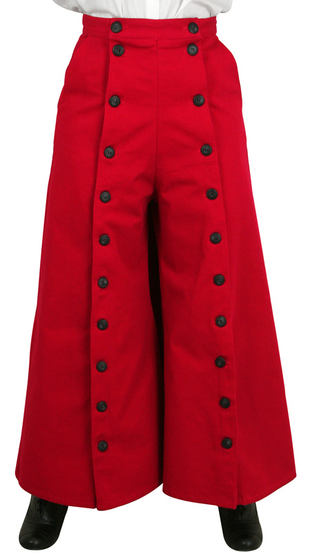 Frontier Classics Button Front Split Riding Skirt -Red,- Ladies' Old ...