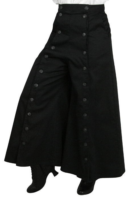 Frontier Classics Button Front Split Riding Skirt -Black,- Ladies' Old ...